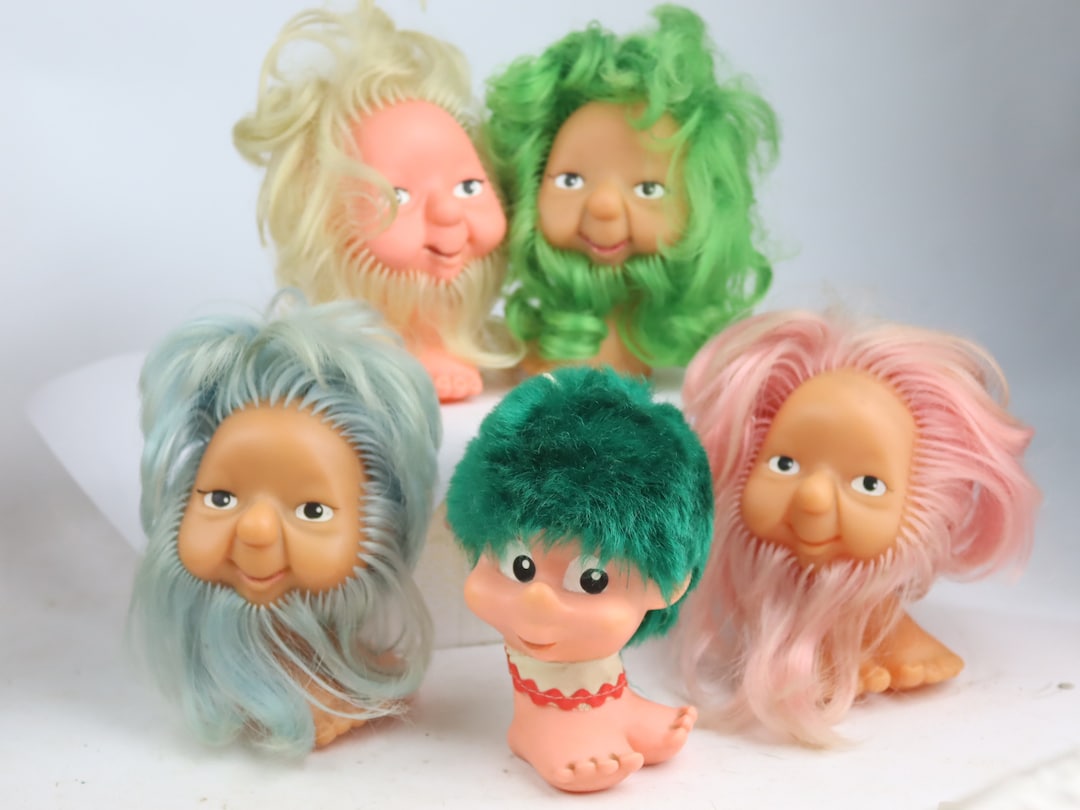 Collection of Vintage Germany Rubber Troll Dolls. Bathroom Toy. Gnome ...