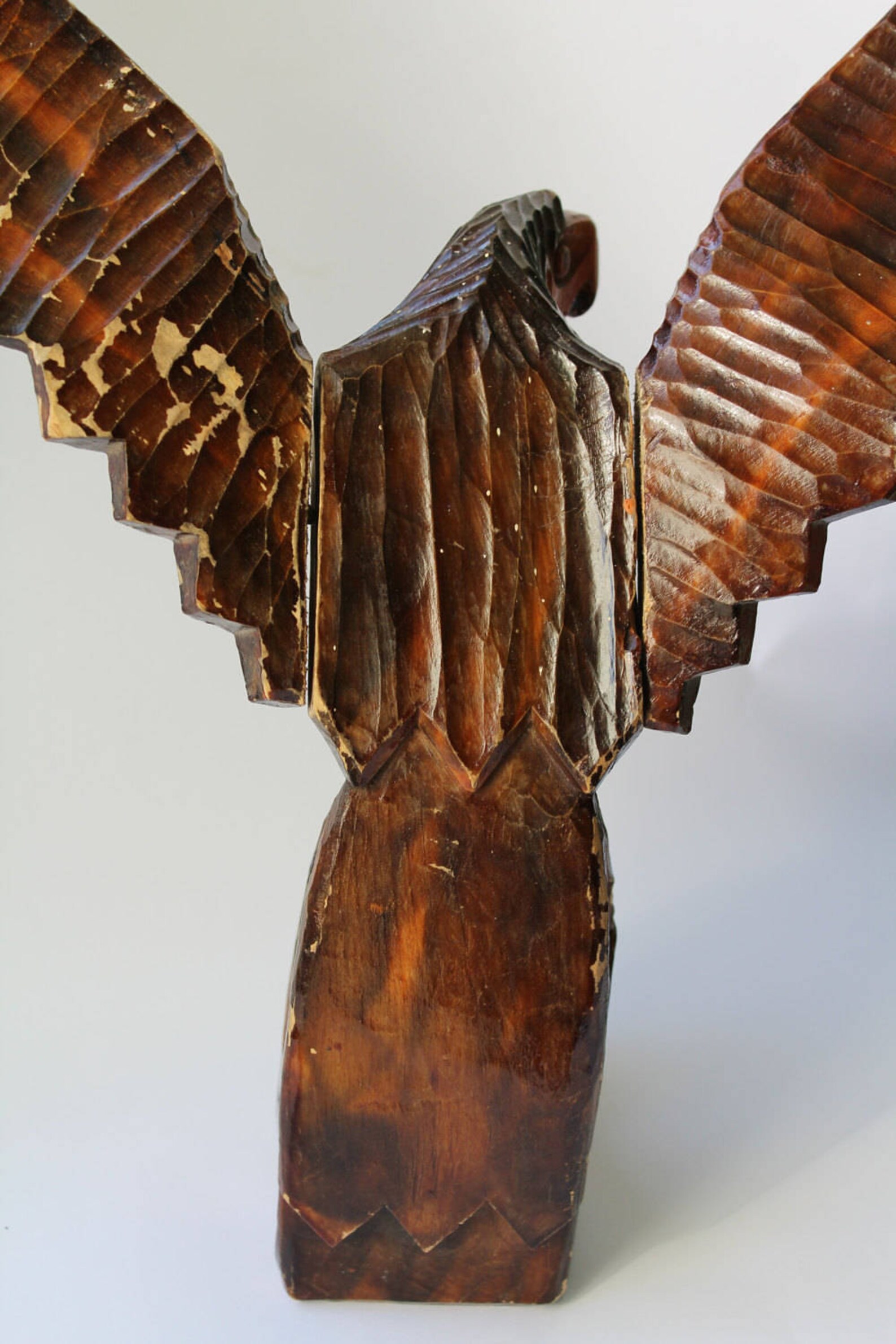SALE Big Soviet Hand Carved Wooden Eagle With Eagle Baby - Etsy