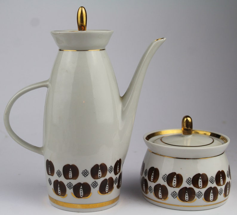 Soviet Porcelain Coffee Set for 5 Persons, Soviet Tea Set, Soviet ...