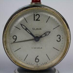 Soviet Clock. Alarm USSR. Mechanical Alarm. Vintage Clock SLAVA ...