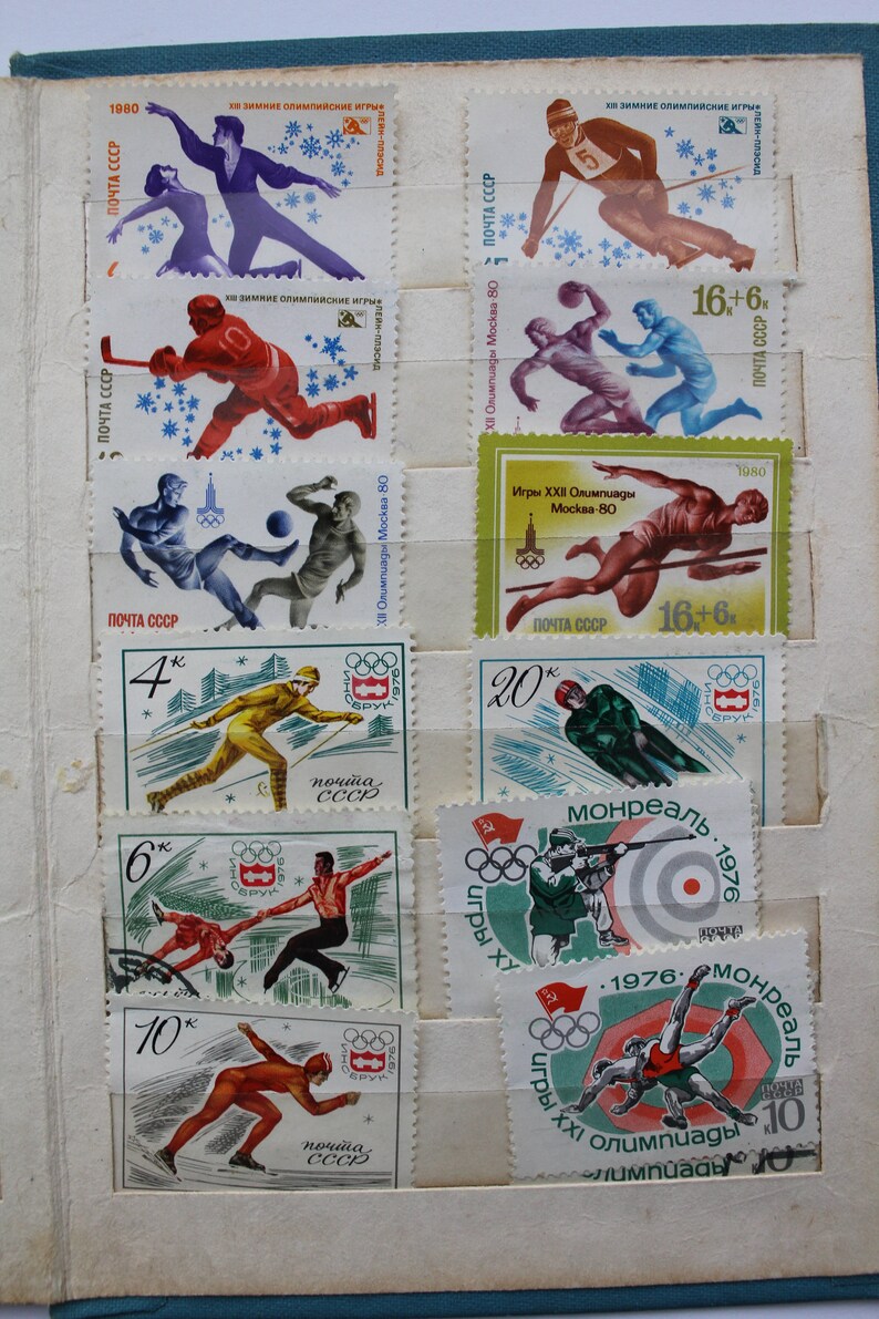 Soviet Postage Stamp Collecting Album, Vintage Soviet Stamp Book, Small ...