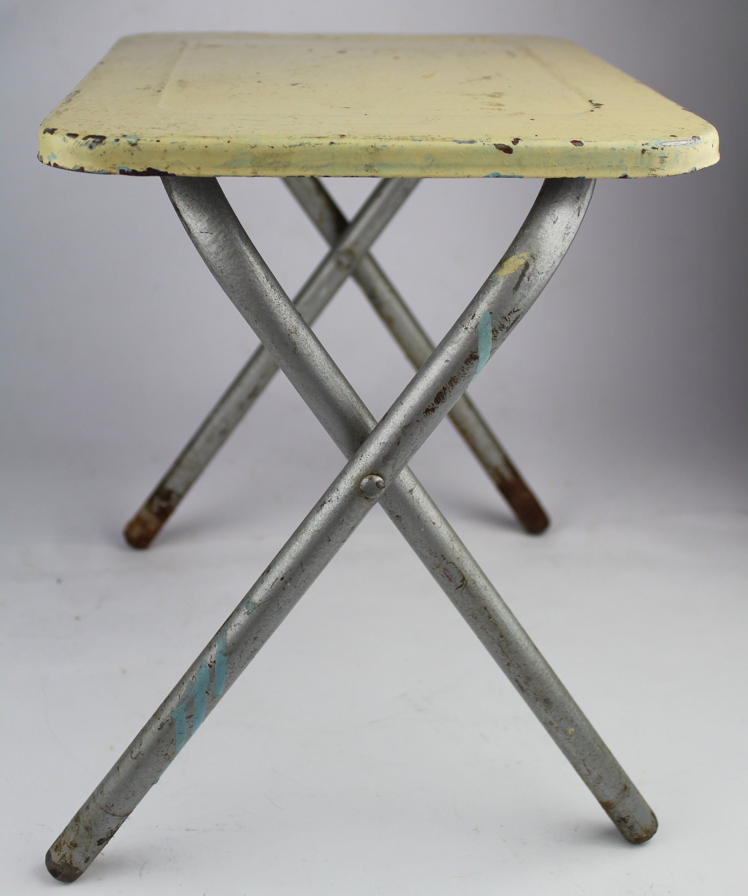 Vintage metal chair soviet folding stool Old metal chair | Etsy