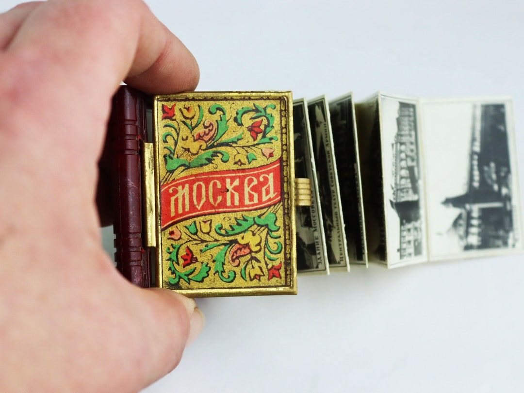 Miniature Souvenir Book Moscow Russia, Soviet Russian Souvenir, Vintage Mini Book, Folding Book ...