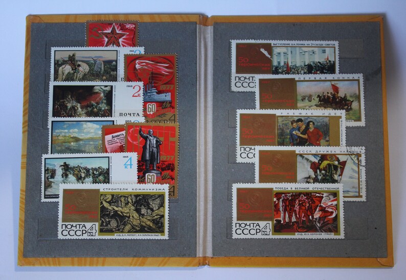 1968 Rare Soviet Postage Stamp Collecting Album, Soviet Stamp Book ...