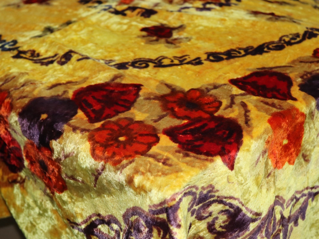 Soviet Square Plush Tablecloth, Vintage Tablecloth, Rustic Carpet ...