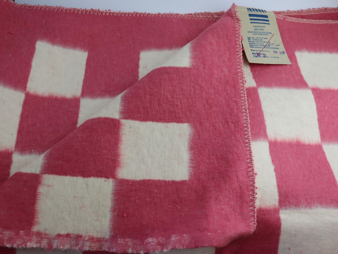 NEW 140x100 Cm Soviet Blanket, Ussr Coverlet, Vintage Heavy Covering ...