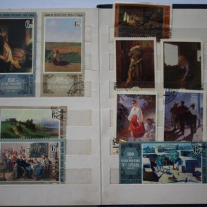 Soviet Postage Stamp Collecting Album, Vintage Soviet Stamp Book, Small ...