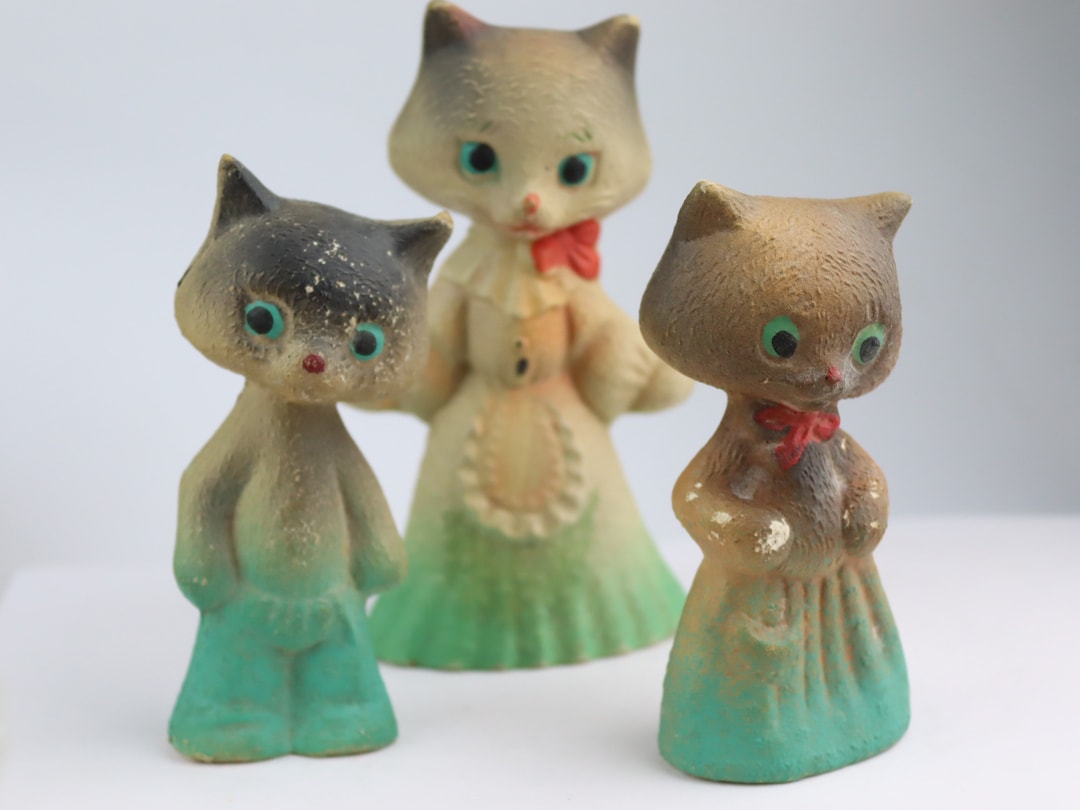 Cute Trio of Soviet Rubber Cats From the Cat House Set, Soviet Vintage ...
