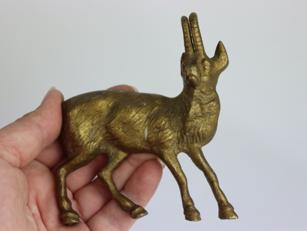 Rare Soviet Metal Mountain Goat, Ram, Roe Deer, Old Figurine, Vintage ...