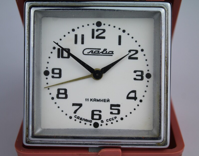 Working Soviet Alarm Clock. Desk Clock USSR. Vintage Clock SLAVA ...