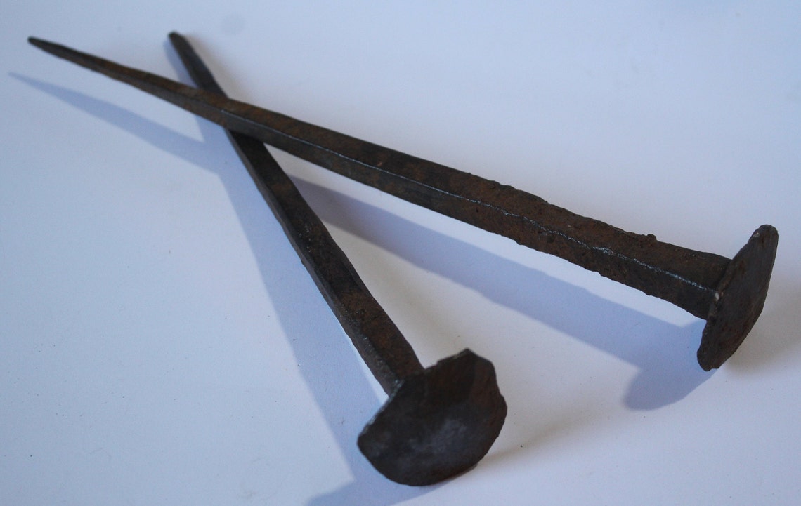 Two Vintage Ship Nails, Soviet Nail, Nails, Rusty Nail, Vintage Nail ...