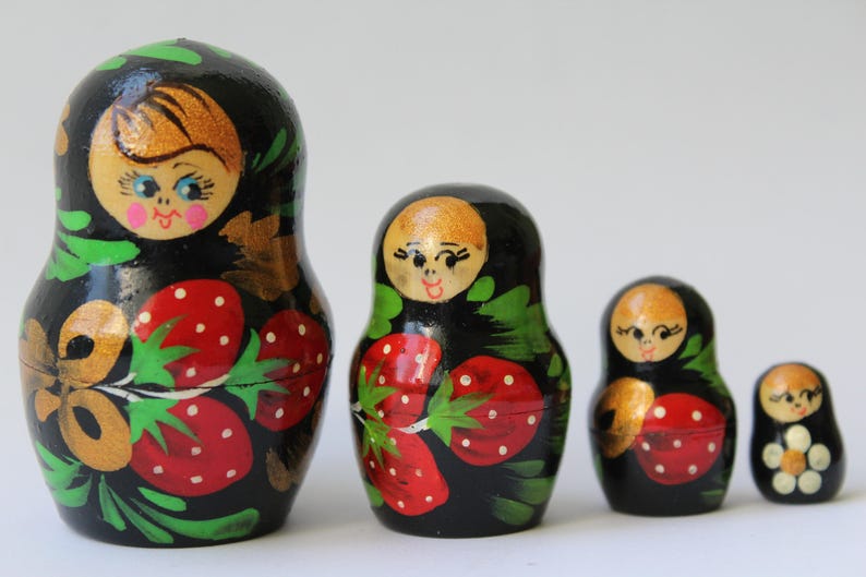 Set of 4 Soviet Matreshka Soviet Matreshka Matreshka Wooden - Etsy