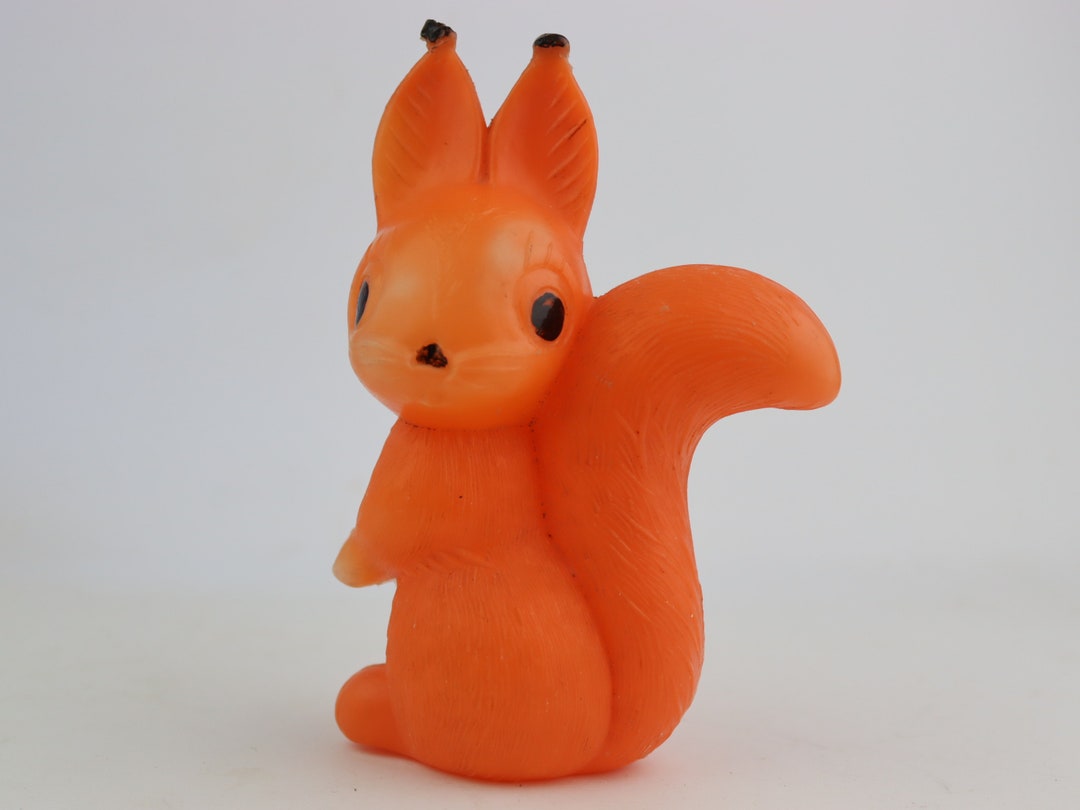 15 Cm Soviet Plastic Squirrel Toy, Squirrel Baby Toy, Squirrel, Vintage ...