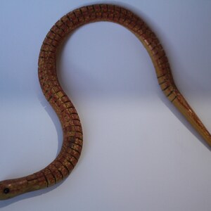 Vintage Hand Carved Wooden Snake, Snake Hand Made, Flexible Toy, Wood ...