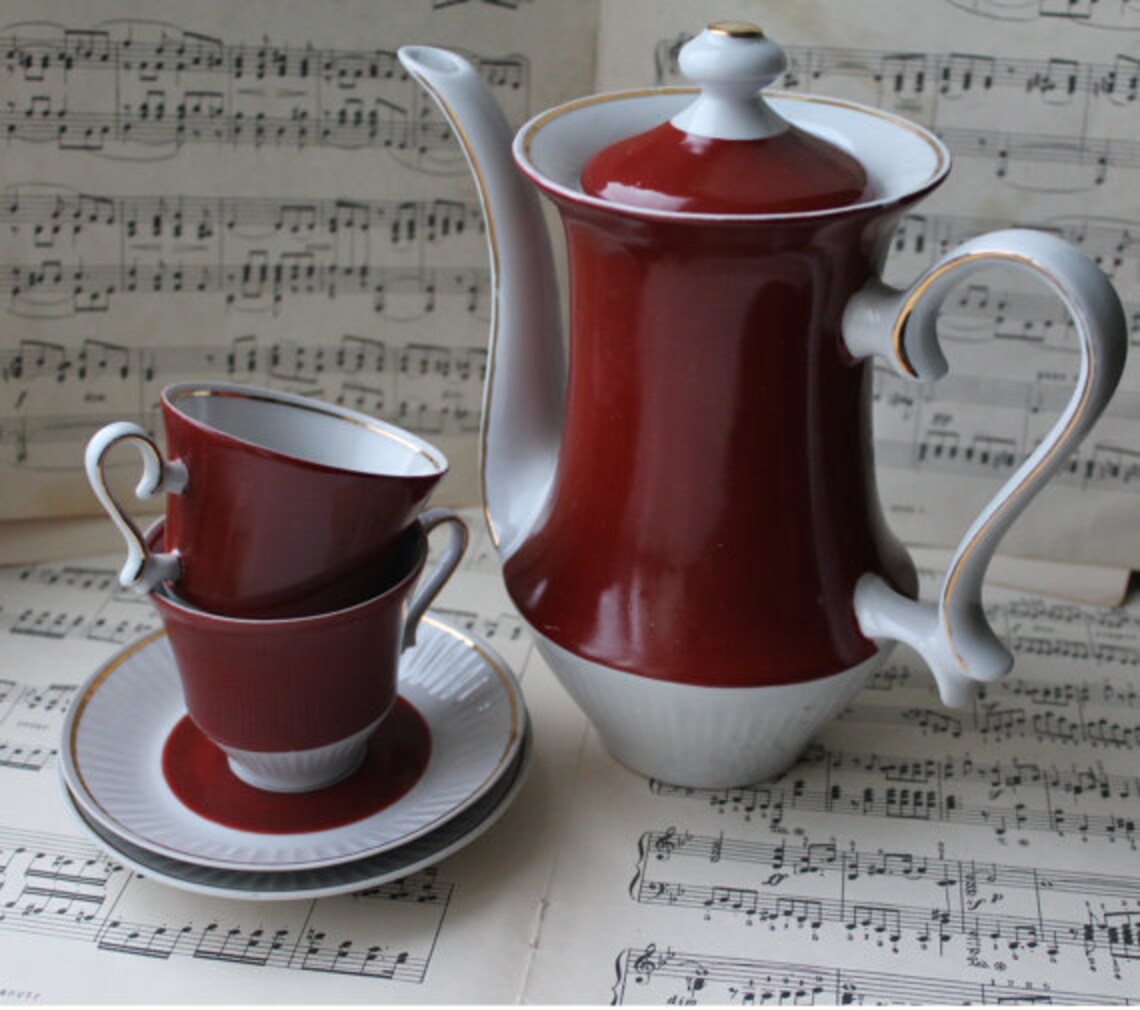 Soviet Coffee Set for 2 Persons Soviet Tea Set Soviet - Etsy
