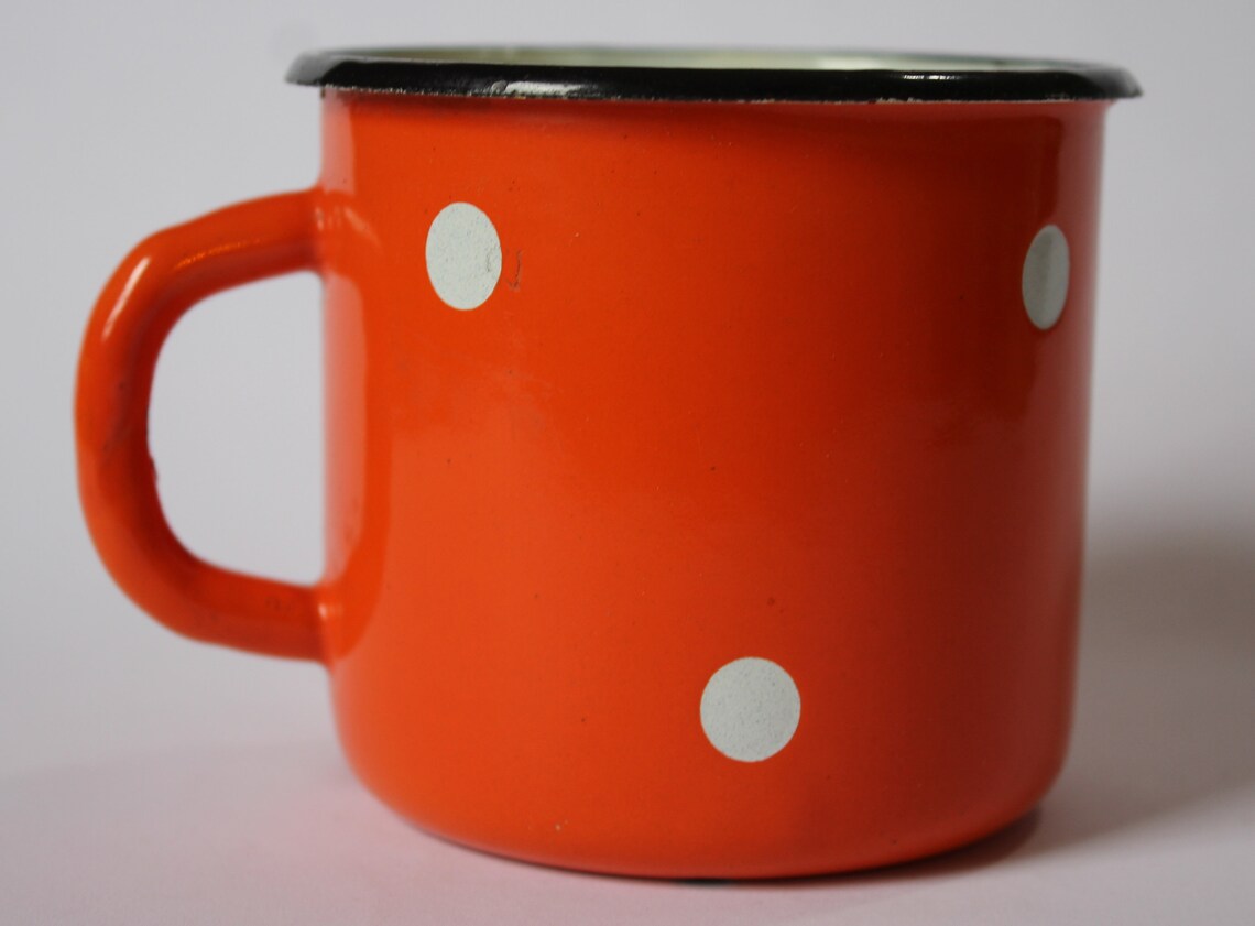 Soviet Enamel Mug Polka Dot, Enamel Can. Enamel Milk Can. Vintage Milk ...