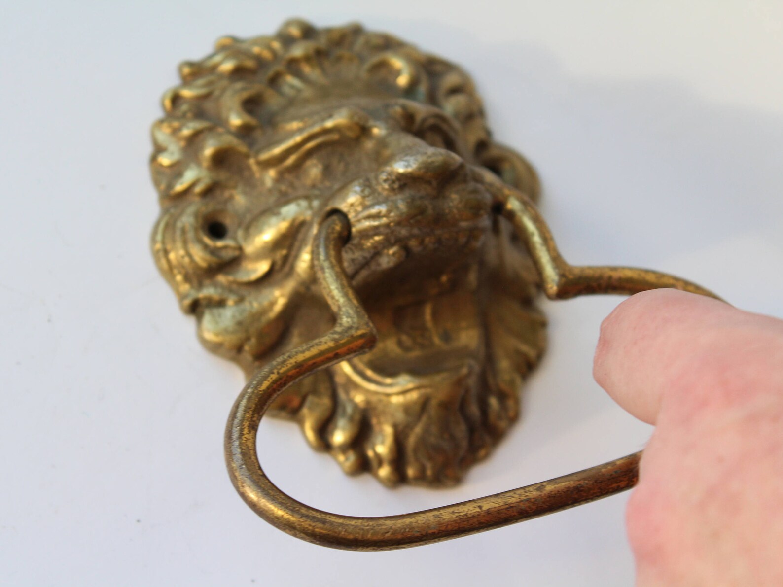 Soviet Bronze Door Handle Lion. Vintage Lion Face Bronze Door Handle ...