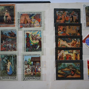 Soviet Postage Stamp Collecting Album, Vintage Soviet Stamp Book, Small ...