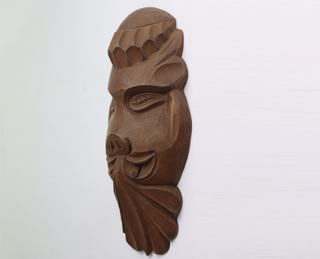 Vintage Wooden Mask. Soviet Decor Pig. Boar. Hog. Hand Carved Wood Mask ...