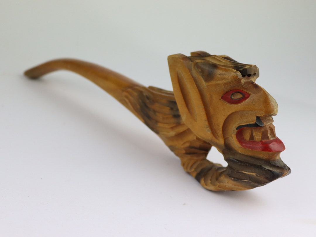 Soviet Wooden Smoking Pipe Devil. Mephistopheles. Vintage Figure of a ...