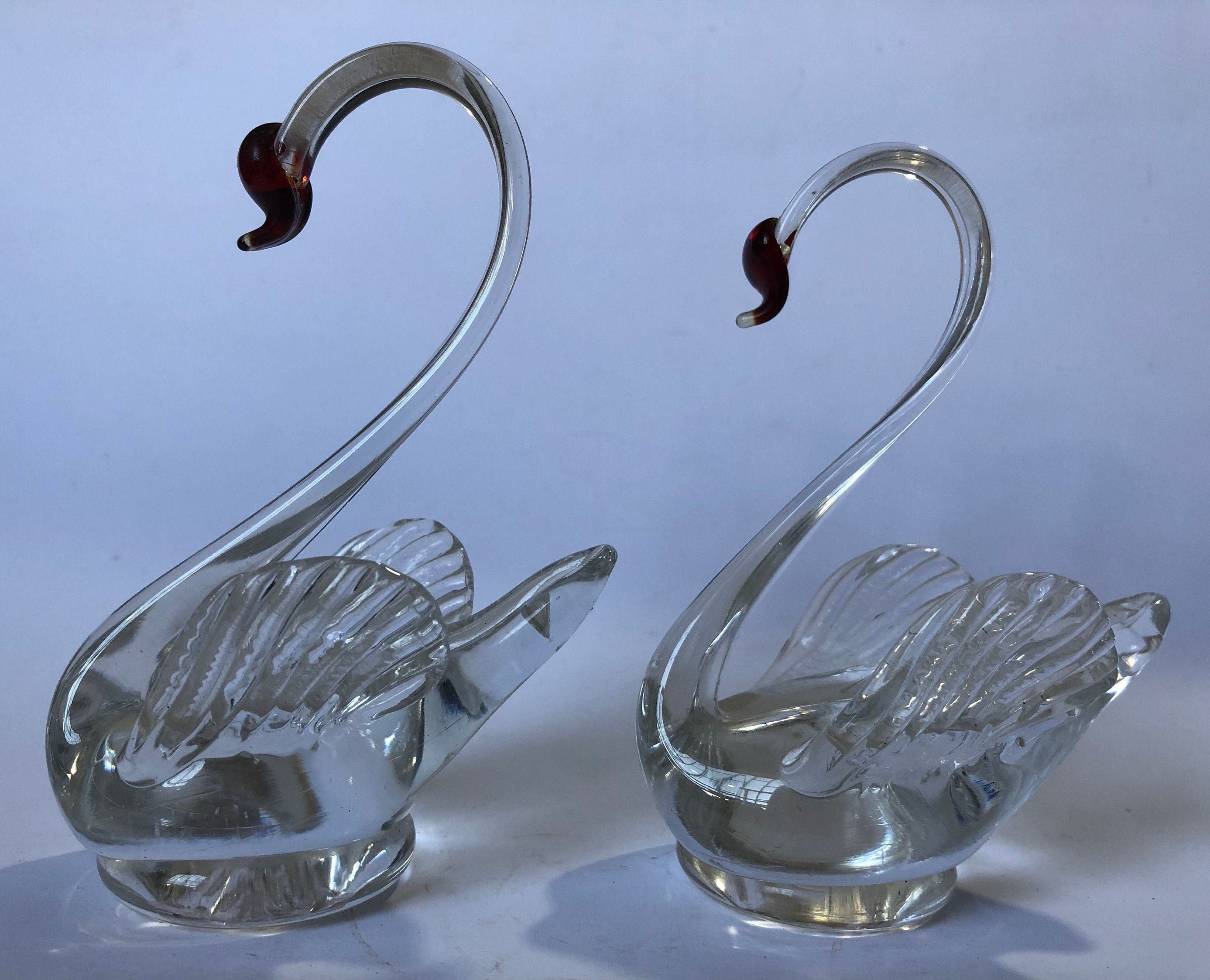 Pair of Soviet Glass Swans, Swan Family. Swan . Figurine Swan, Vintage ...