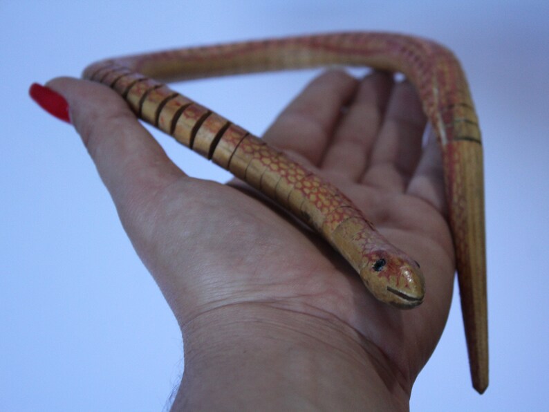 Vintage Hand Carved Wooden Snake Snake Hand Made Flexible - Etsy