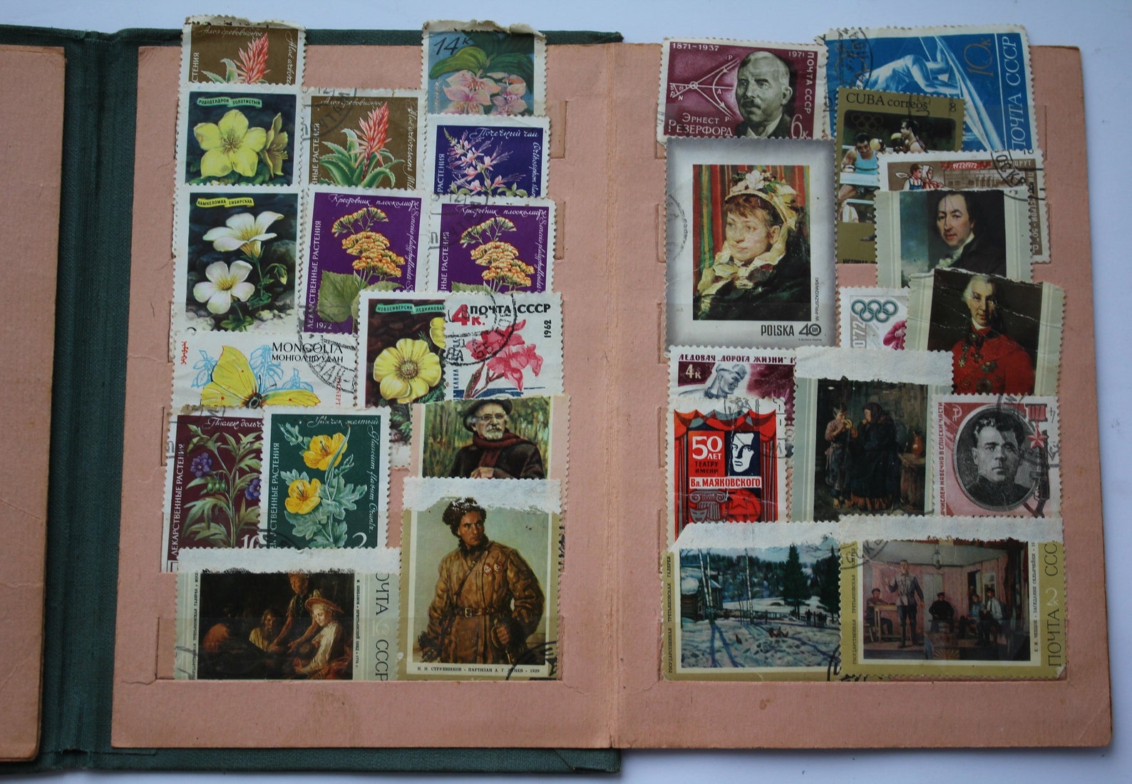 Soviet Postage Stamp Collecting Album, Vintage Soviet Stamp Book, Small ...