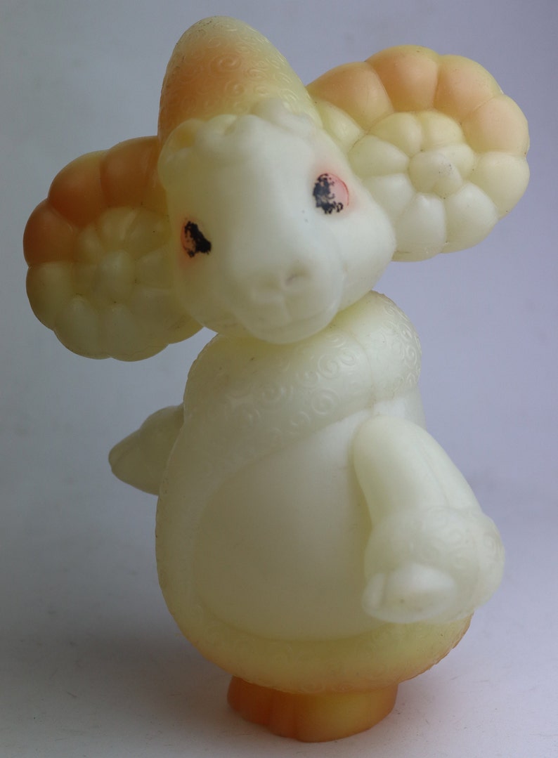 21 Cm Rare Soviet Plastic Lamb, Soviet Toy, Vintage Toy, Russian Ram ...