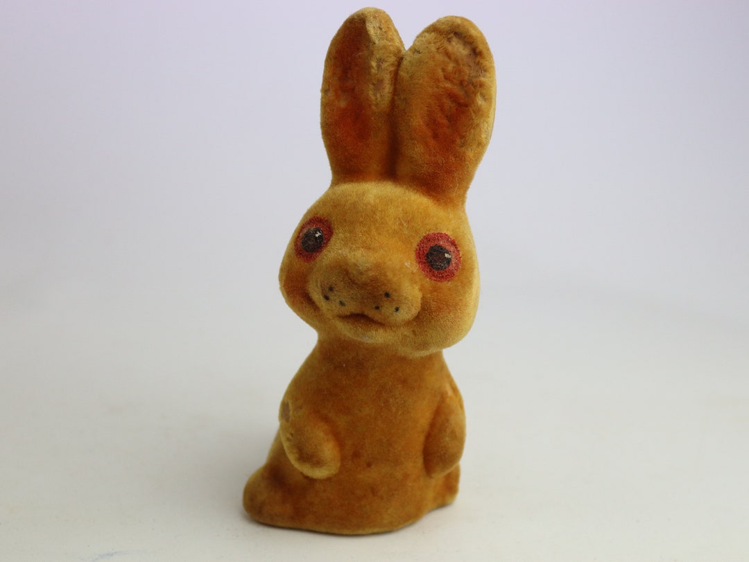 15 Cm Soviet Soft Polymer Bunny Toy, Flocked Toy, Flocking Toy Hare ...