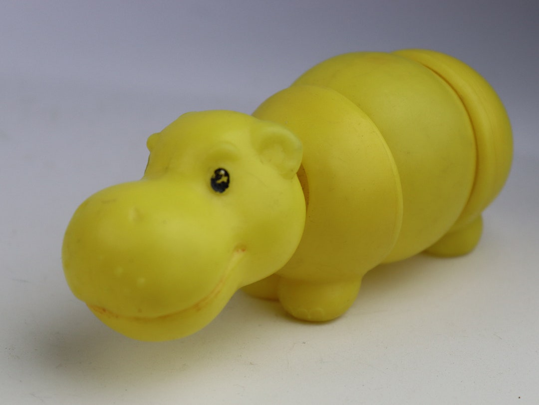 6 Cm Cute Soviet Plastic Behemoth Toy, Ussr Toy, Funny Toy Hippopotamus ...