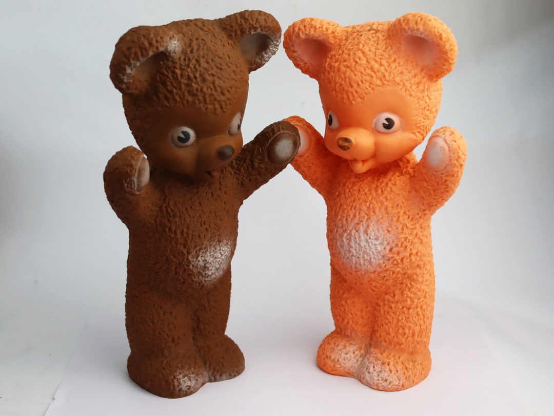 25 Cm Pair of Soviet Rubber Bears, Soviet Toy, Vintage Toy, Bear ...