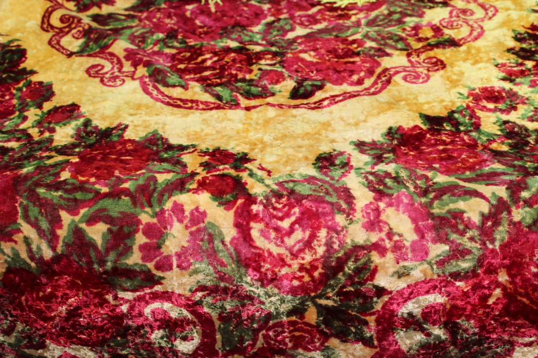 Soviet Plush Tablecloth, Vintage Tablecloth, Rustic Carpet, Vintage ...