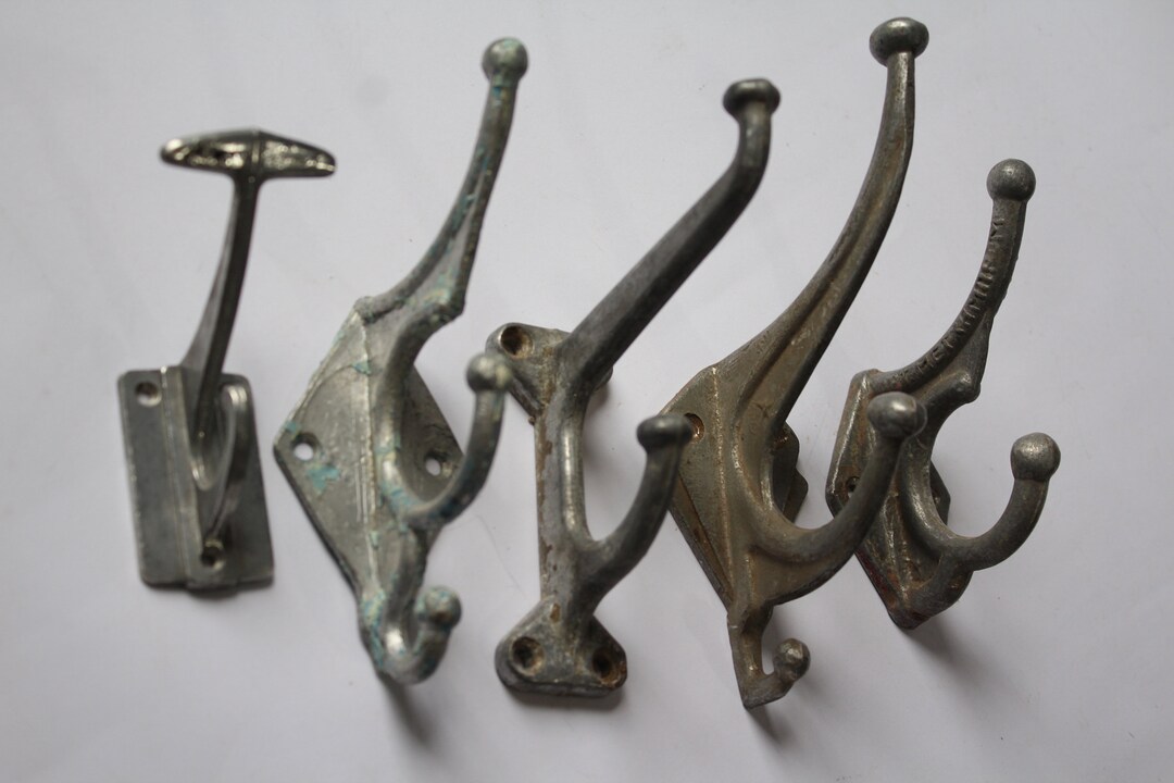 Set of 5 Soviet Wall Hooks. Very Old Hook. Soviet Coat Hook. Metal Wall ...