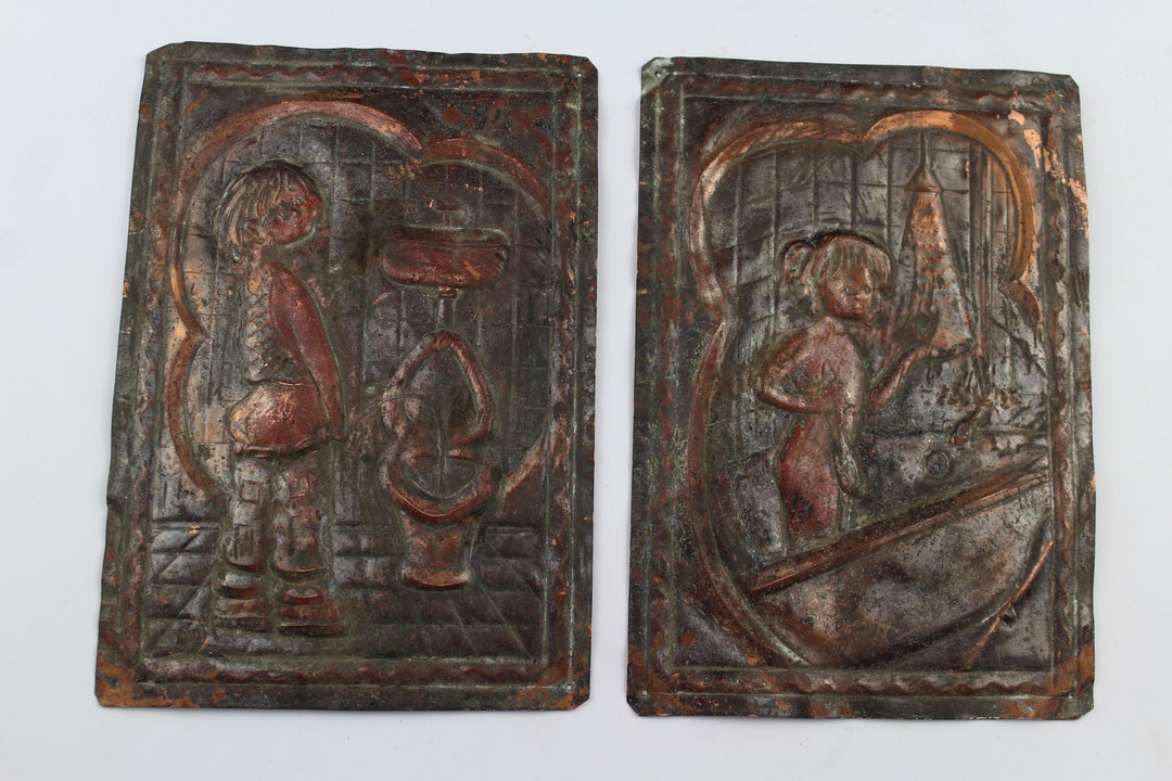 Set of 2 Soviet Door Signs, Vintage Bathroom Toilet Door Sign, Vintage ...