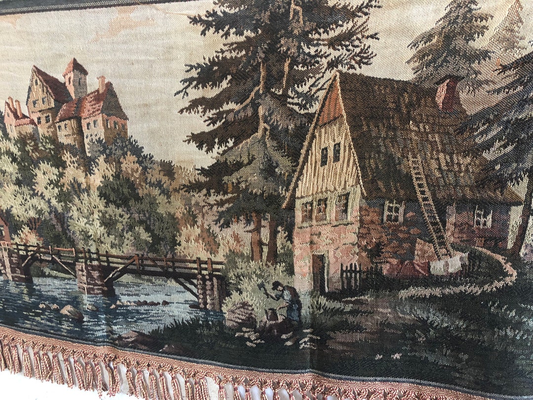 Vintage Gobelin Carpet, Tapestry Carpet, Vintage Wall Carpet, Bedspread ...