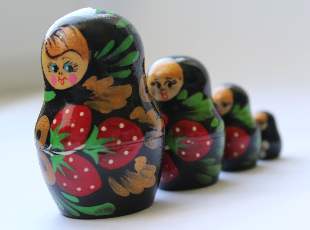 Set of 4 Soviet Matreshka, Soviet Matreshka, Matreshka, Wooden Doll ...