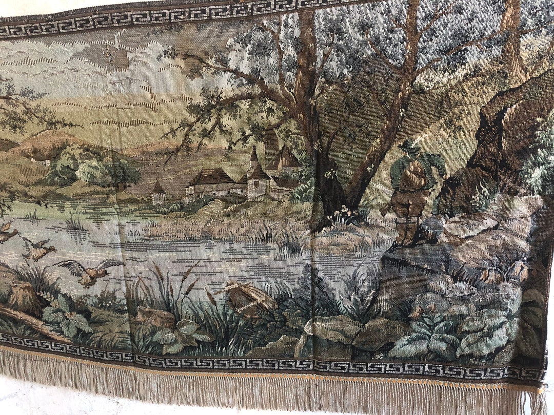 Vintage Gobelin Carpet, Tapestry Carpet, Vintage Wall Carpet, Bedspread ...