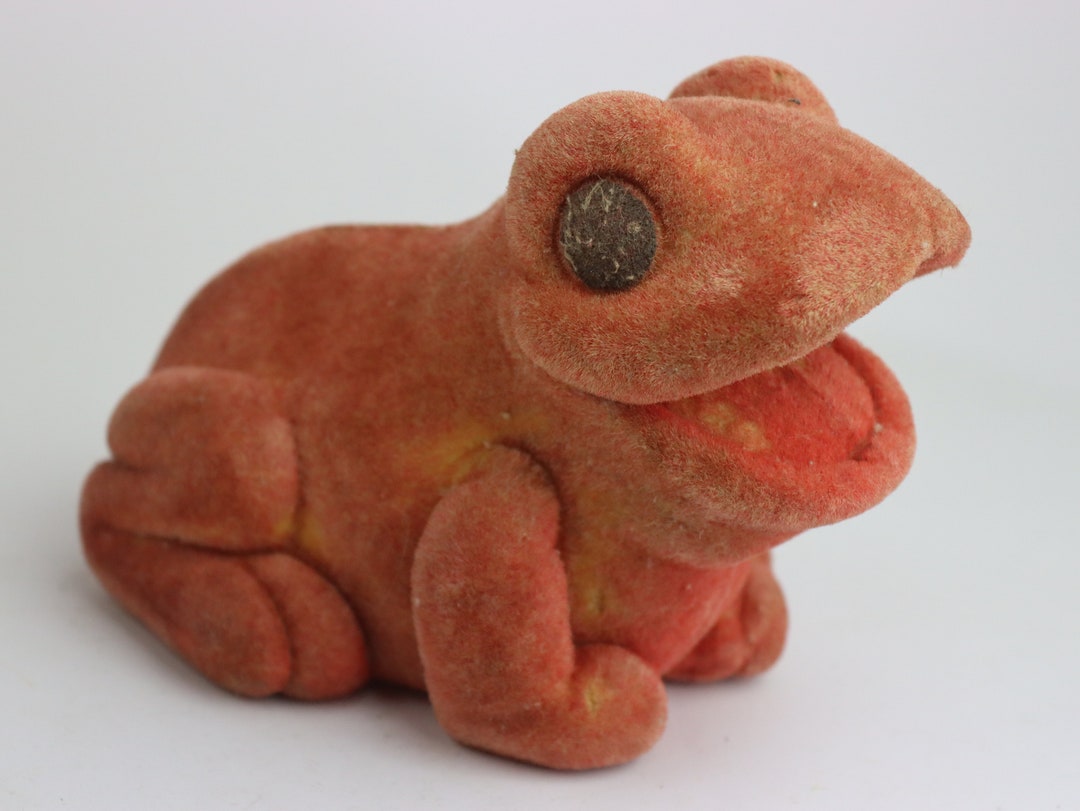 11 Cm Soviet Soft Polymer Frog Toy, Flocked Toy, Flocking Toy Toad ...