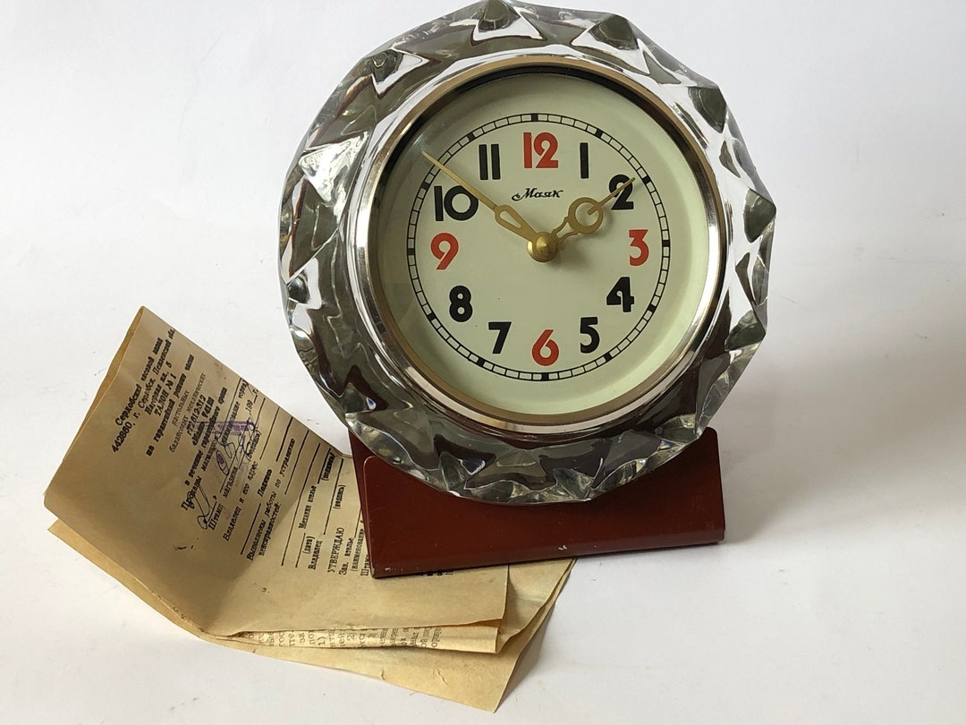 NEW Soviet Clock MAYAK. Vintage Desk Clock. Mechanical Clock USSR ...