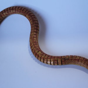 Vintage Hand Carved Wooden Snake, Snake Hand Made, Flexible Toy, Wood ...