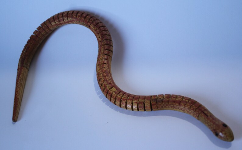 Vintage Hand Carved Wooden Snake Snake Hand Made Flexible - Etsy