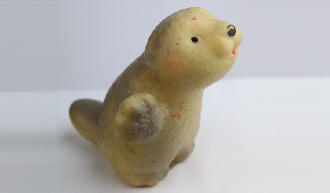 10 Cm Very Rare Collectible Soviet Rubber Beaver, Vintage Toy Badger ...