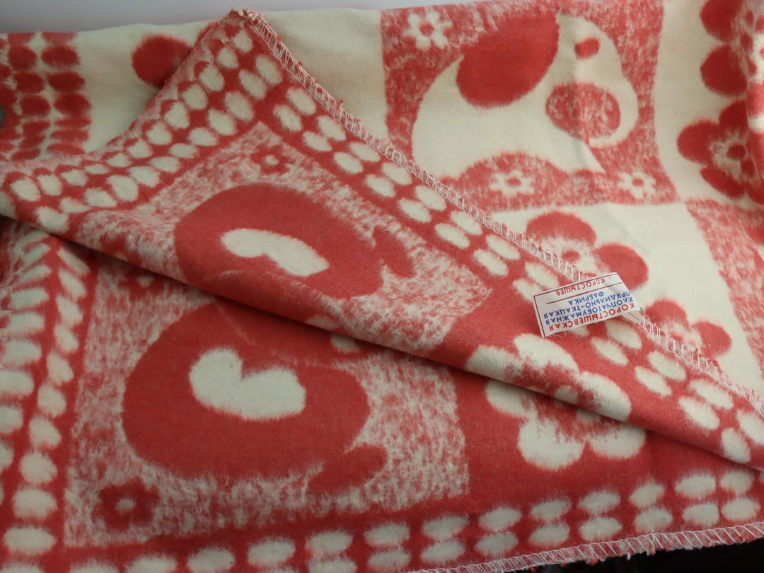 NEW 140x100 Cm Vintage Wool Cotton Blanket, Ussr Coverlet,soviet Heavy ...