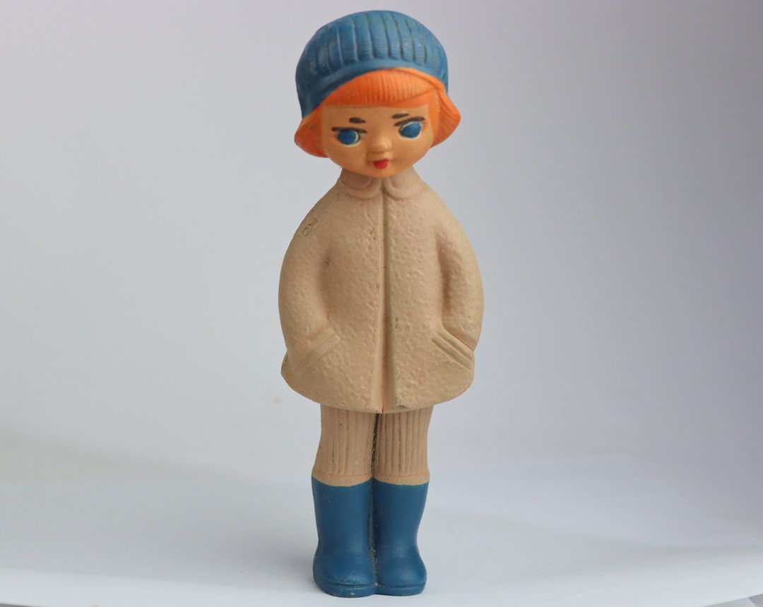 20 Cm Very Rare Collectible Soviet Rubber Child in Winter Clothes ...