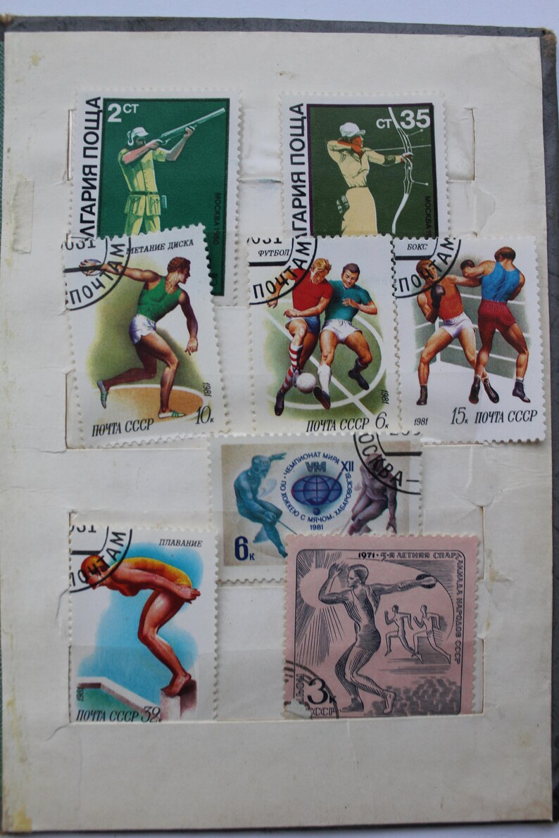 Soviet Postage Stamp Collecting Album, Vintage Soviet Stamp Book, Small ...