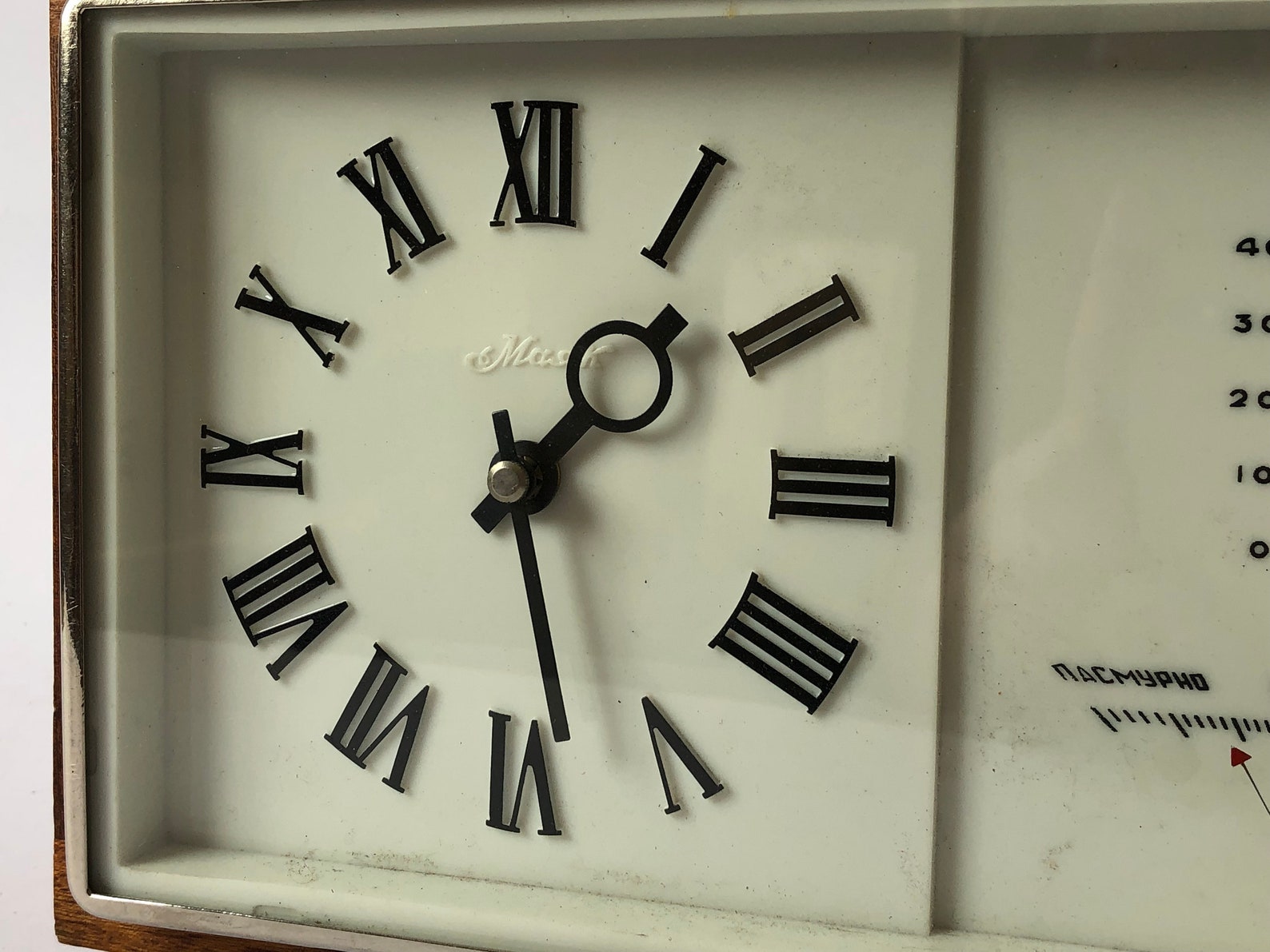 Table Clock Mayak. Soviet Desk Clock. Majak Clock USSR. Barometer ...