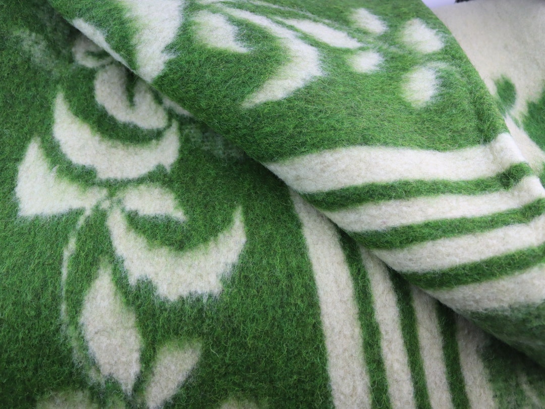 210x140 Cm Incredibly Soft Vintage Wool Blanket, Ussr Coverlet, Heavy ...