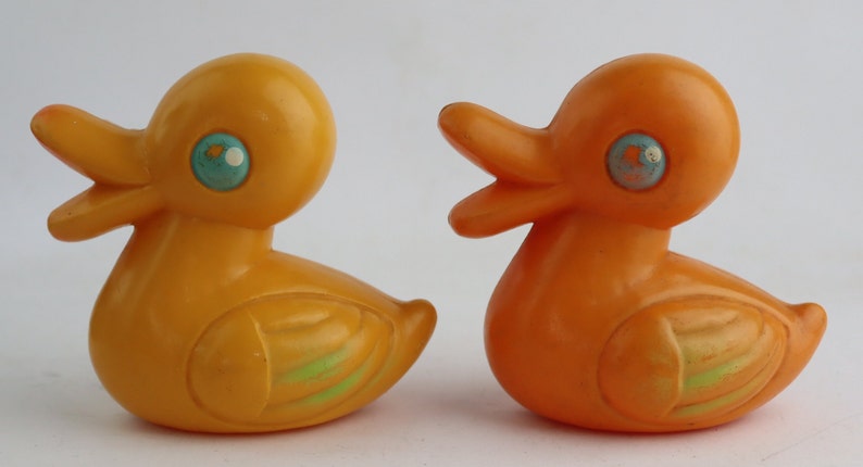 10 Cm Cute Duet of Soviet Celluloid Duck Toys, Vintage Duckling Toy ...