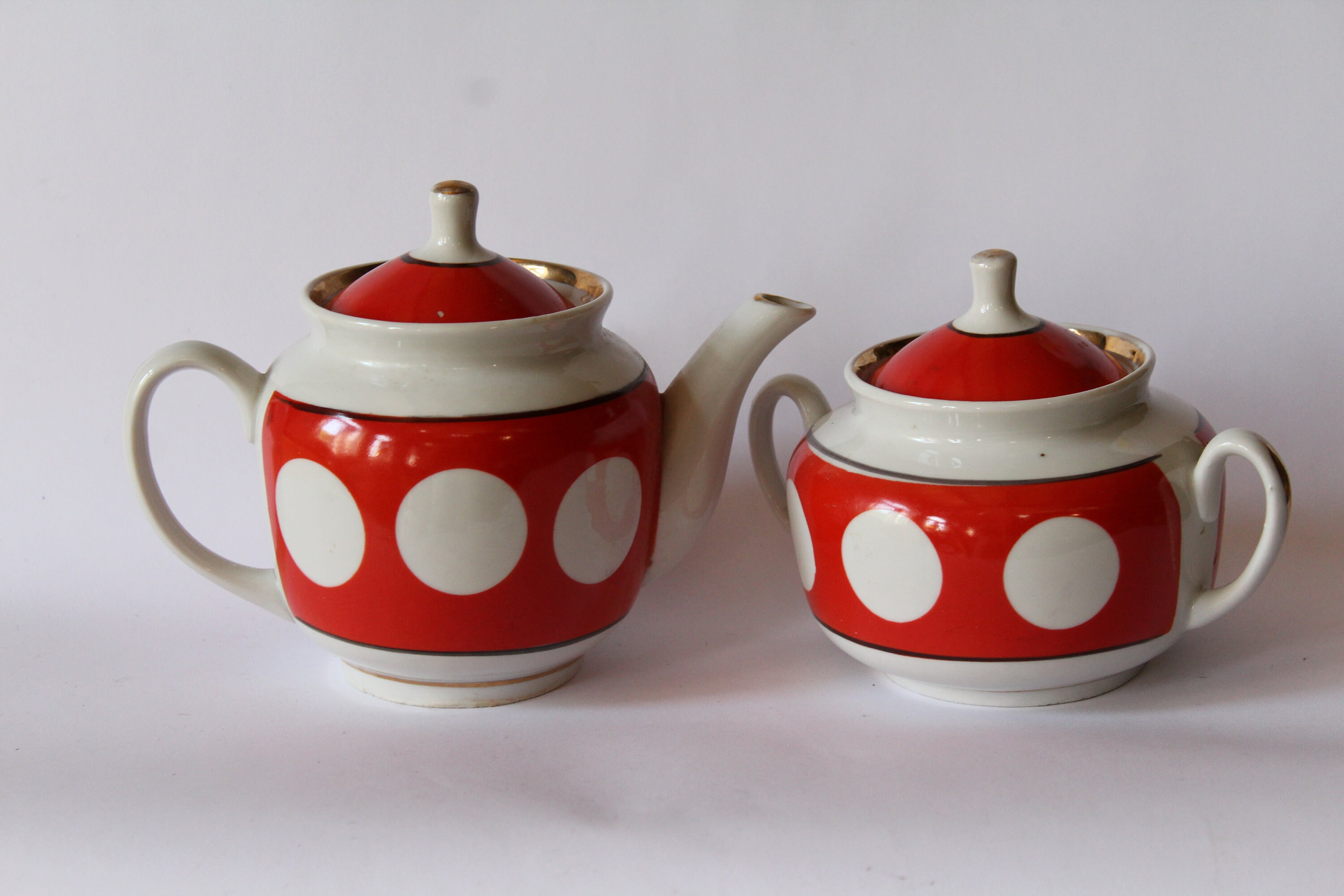 Soviet Polka Dot Tea Set Soviet Dinner Service Vintage Tea | Etsy