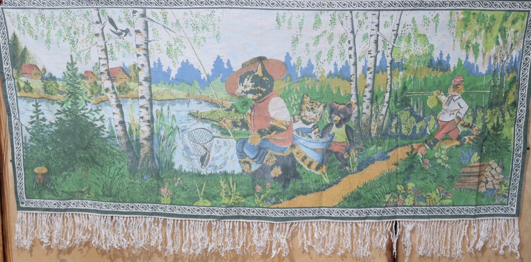 Soviet Wall Cotton Carpet, Tapestry Carpet, Vintage Carpet, Gobelin ...
